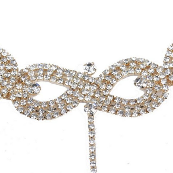 Jewelry | Beautiful Rhinestone Long Necklace Chocker Pendant | Poshmark
